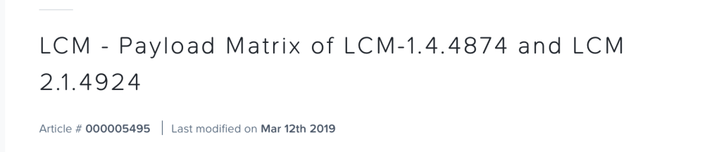 Nutanix LCM Payload Matrix – Virtual Building Blocks